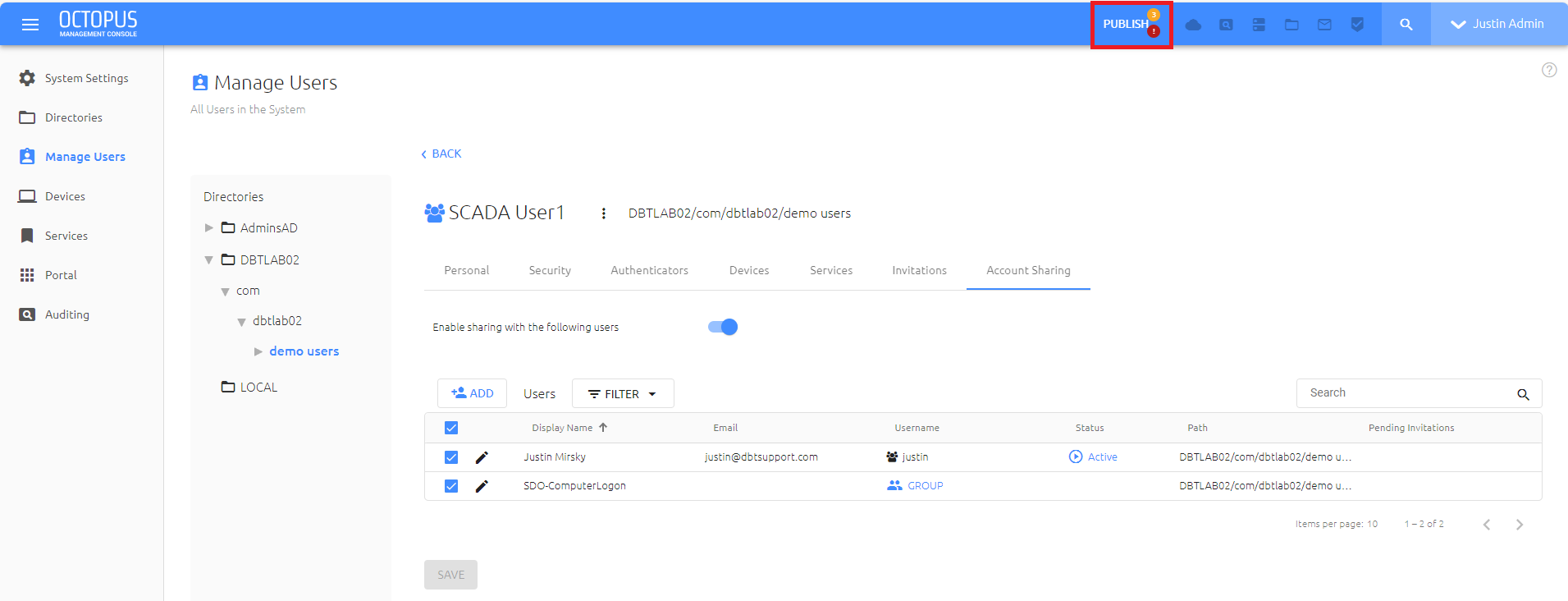 Secret Double Octopus - Shared User Accounts - Direct Business Technologies